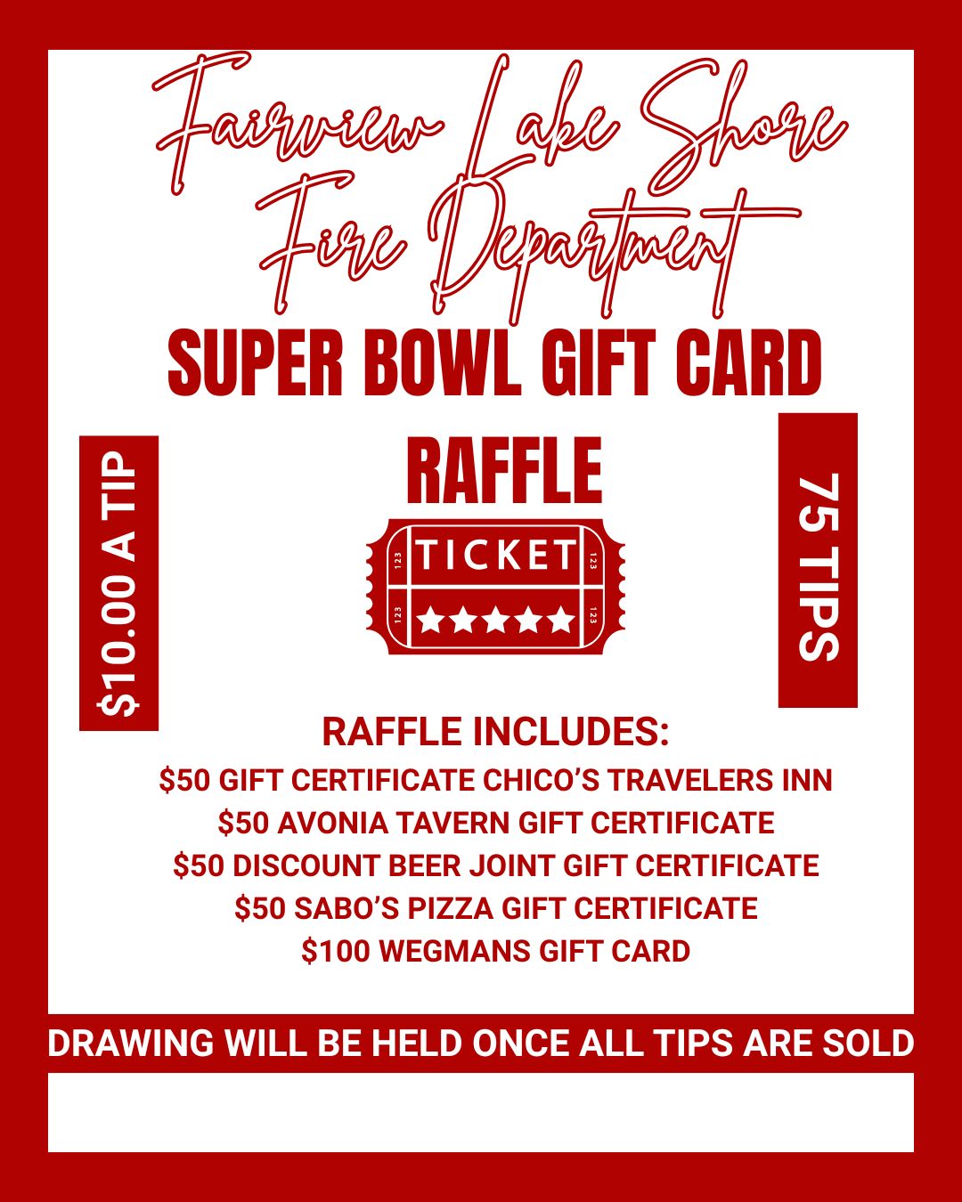 Super Bowl Raffle – Fairview Fire & Rescue Online Store